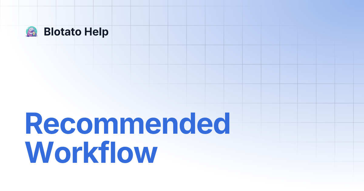 Recommended Workflow | Blotato Help